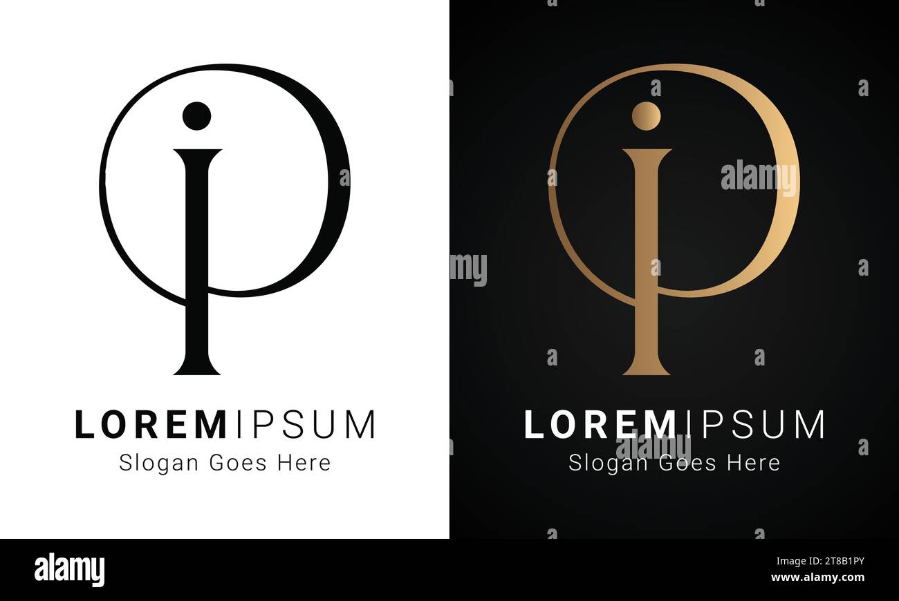 Luxury Initial PI or IP Monogram Text Letter Logo Design Stock Vector Image & Art - Alamy