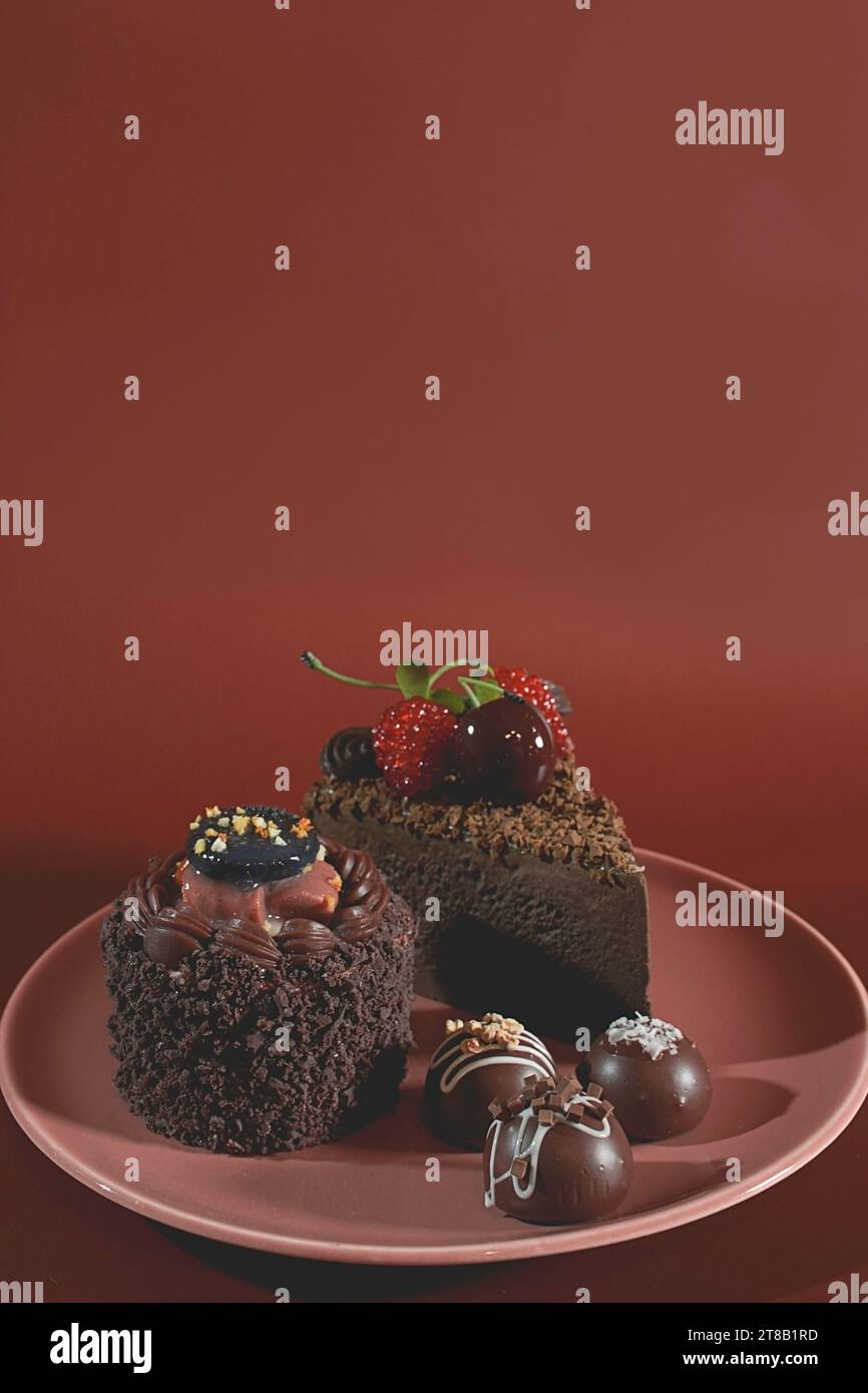 Chocolate Dessert Decadence: Chocolate Cakes and Bon-Bons Served on a ...
