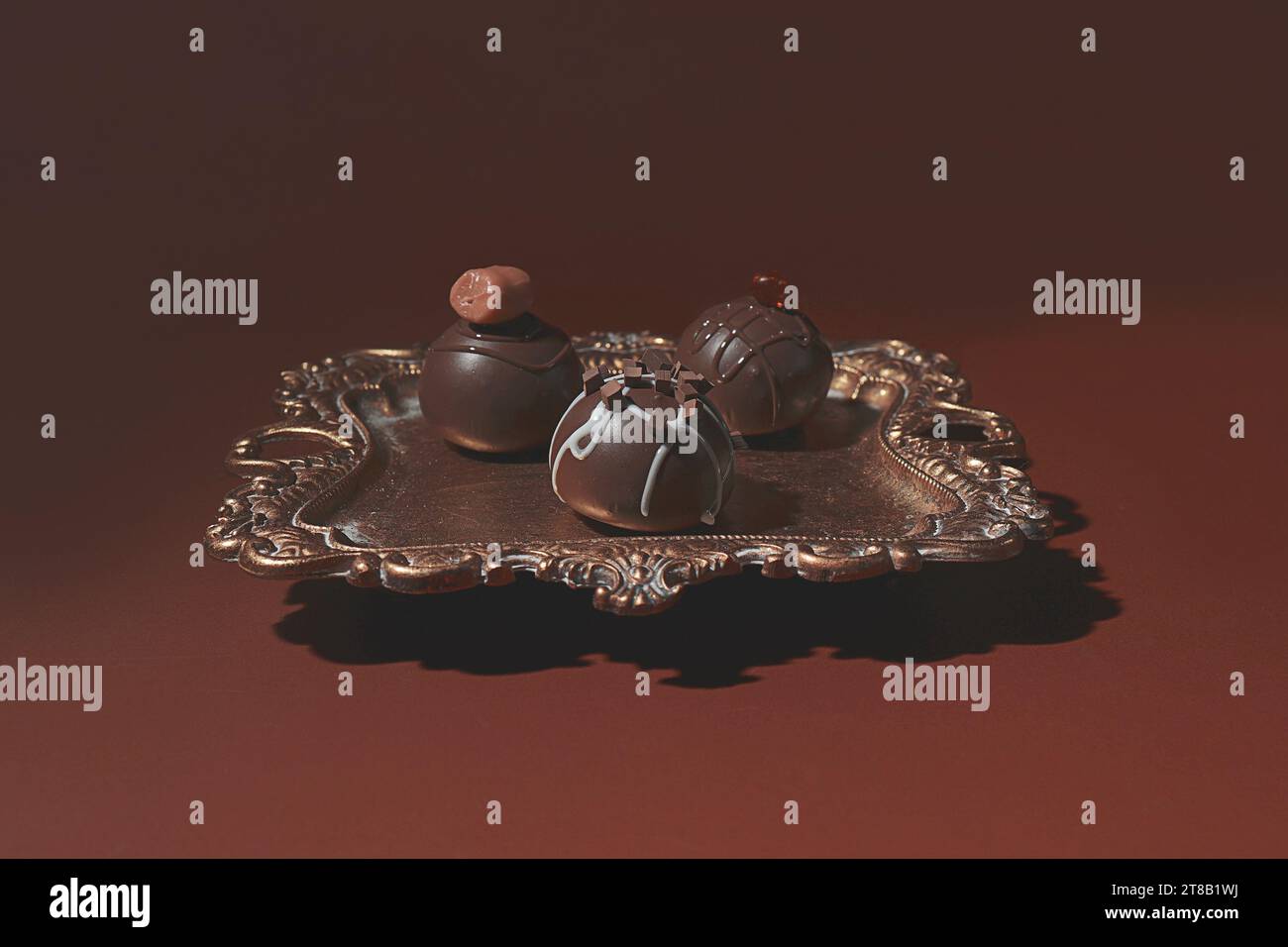 Bon-Bons Served on a Sweet Pink Plate Stock Photo - Alamy