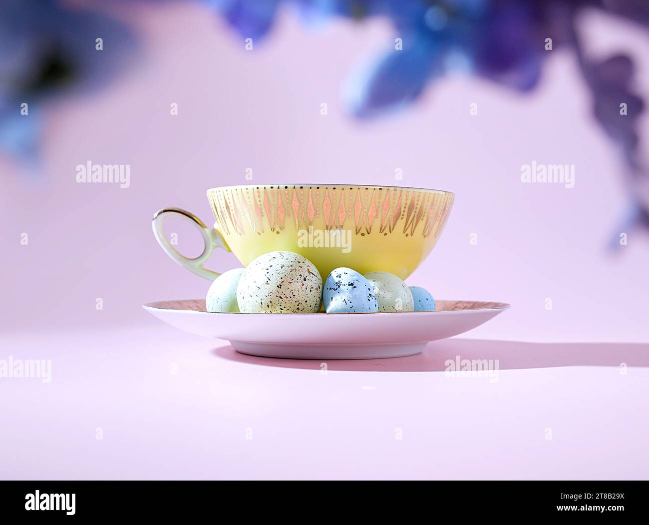 A Spring Tea Party: A Stunning Yellow Teacup with Easter Eggs and ...