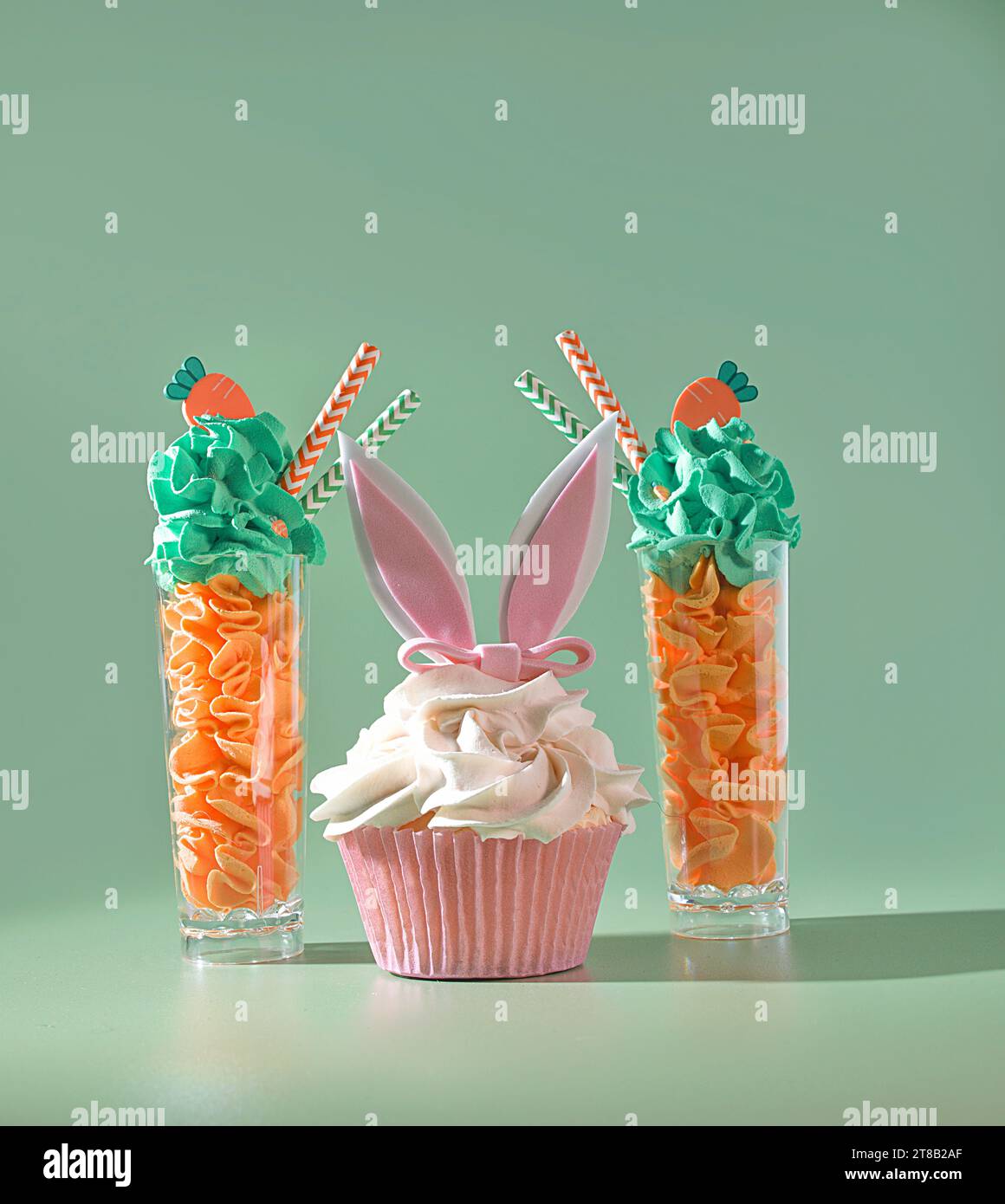 Bunnylicious Delights: Easter Parfait Desserts and Cupcakes with Rabbit ...