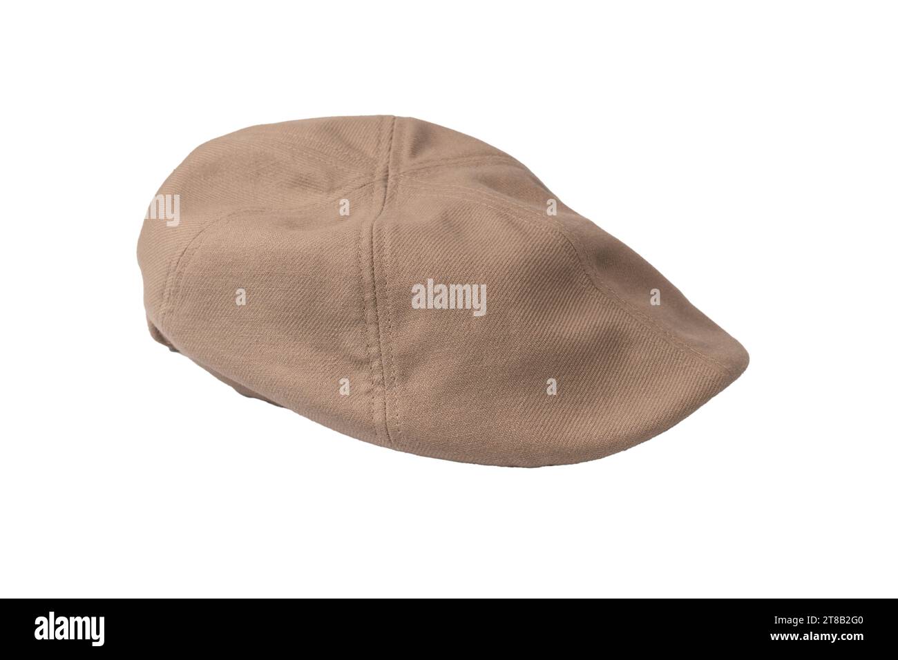 Light brown ascot cap isolated on a white background Stock Photo - Alamy