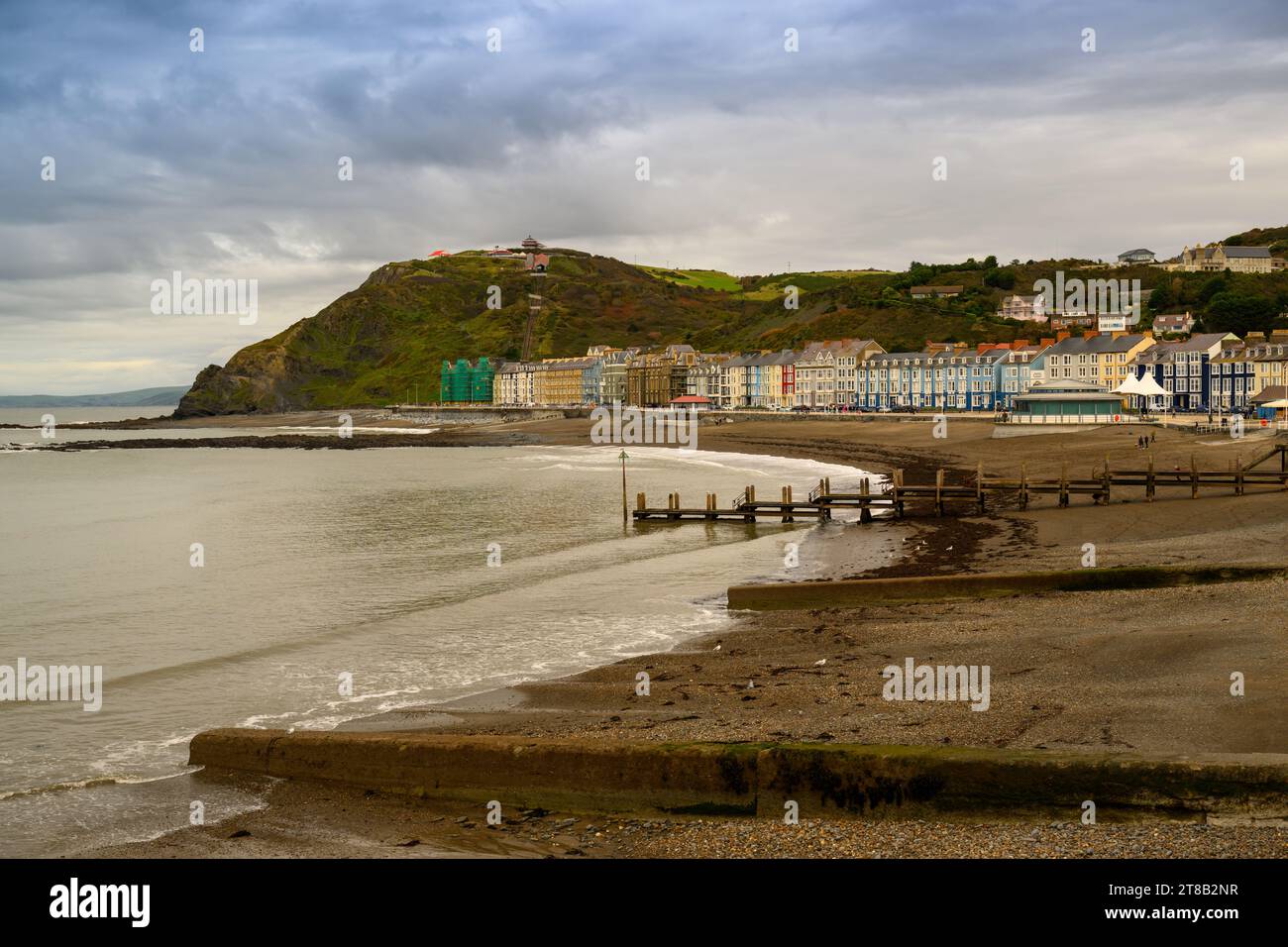 Aberystwyth Beach at low tide, North Wales Stock Photo - Alamy