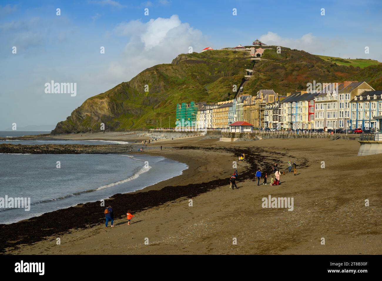 Aberystwyth Beach at low tide, North Wales Stock Photo - Alamy