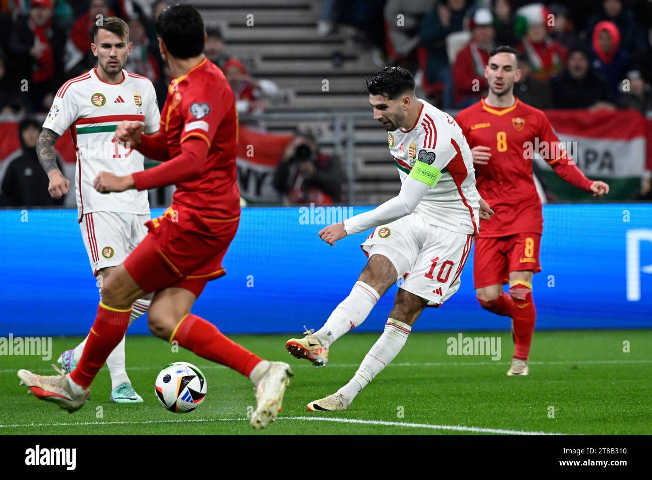 Dominik Szoboszlai of Hungary, center, in action during the Euro 2024 ...
