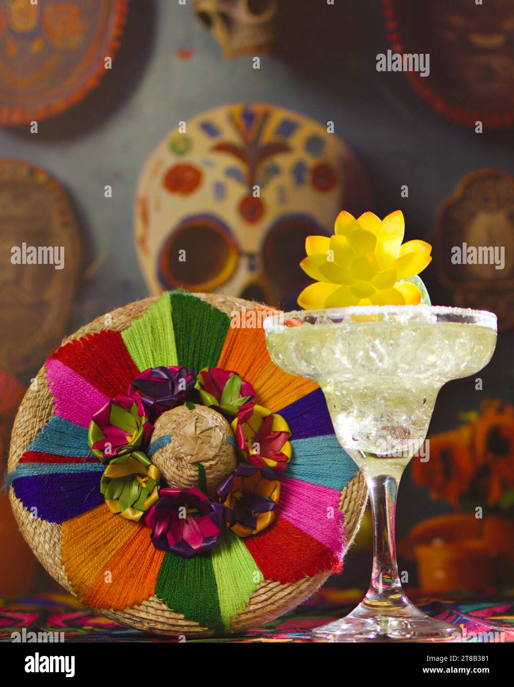 Lime Margarita Cocktail in Salt-Rimmed Glass, Traditional Mexican ...