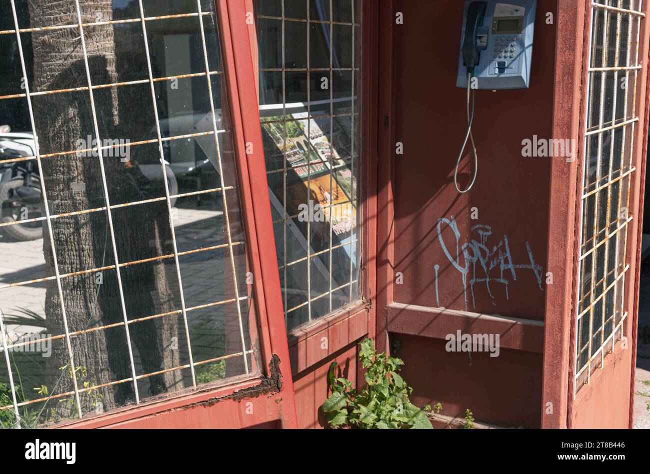 Old telephone booth. Vintage and retro. photo Stock Photo - Alamy