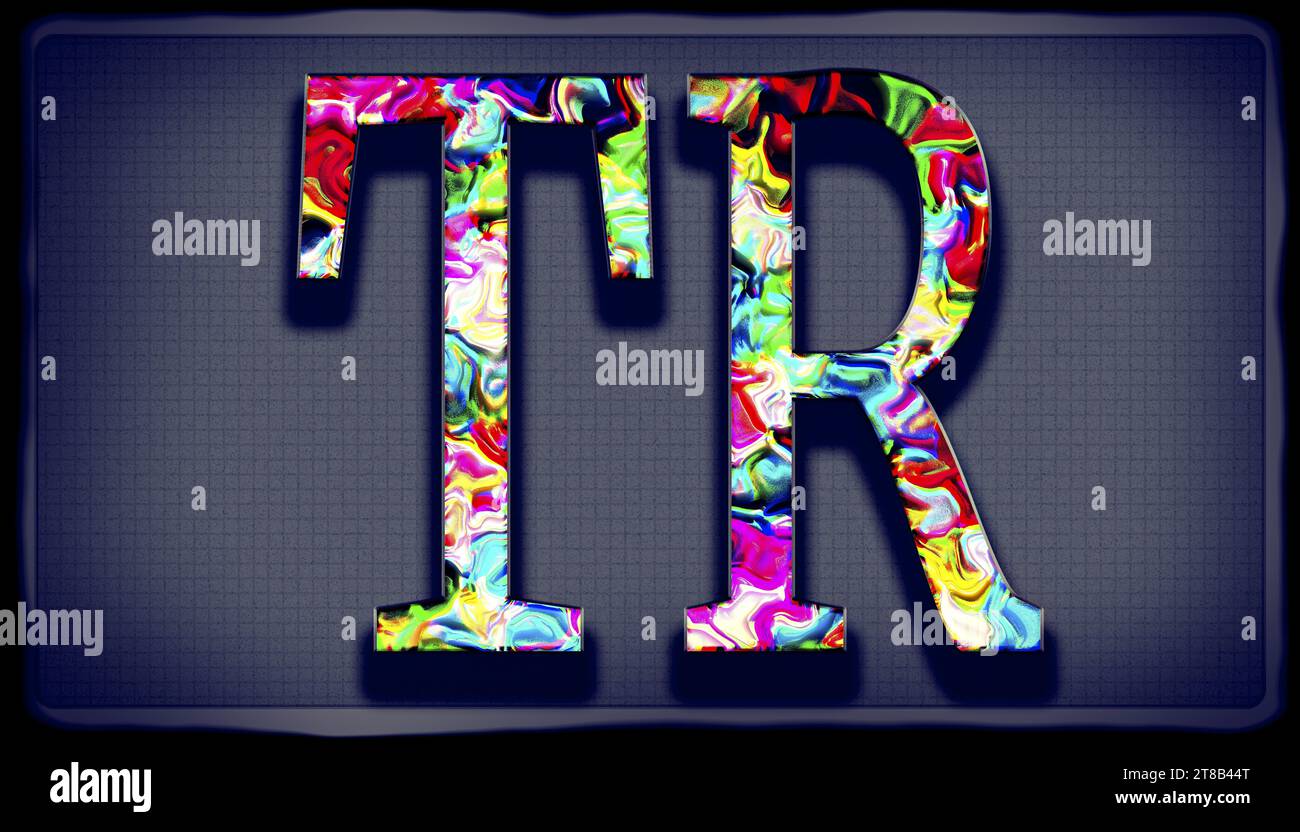 Double letter signature TR in an unique design named Painter rough ...