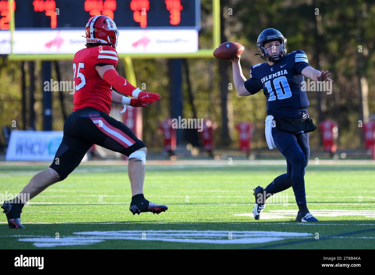 Ithaca, NY, USA. 18th Nov, 2023. Columbia Lions quarterback Caden Bell ...