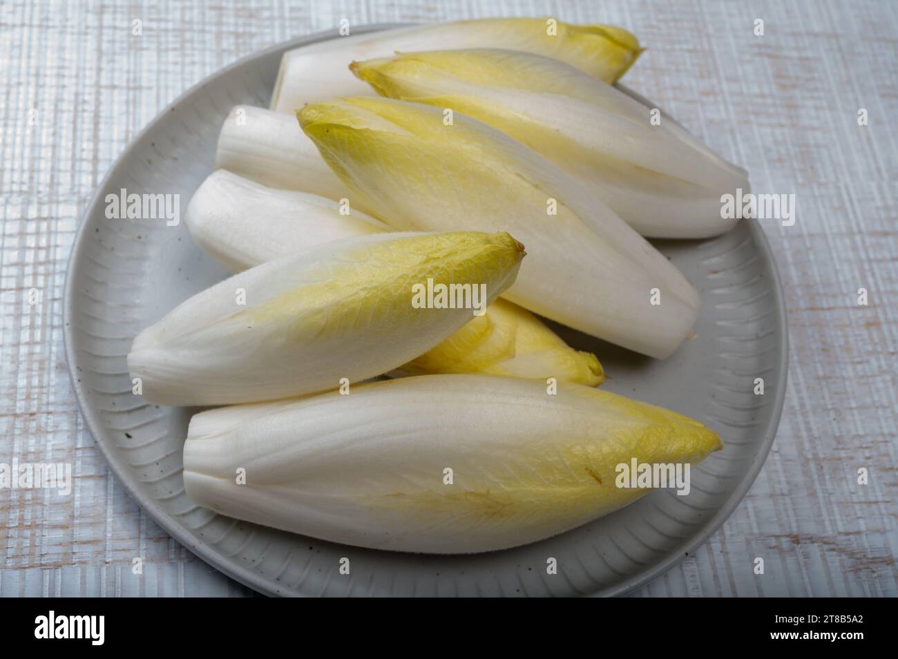Fresh organic chicory endive salad ready to eat, traditional winter ...