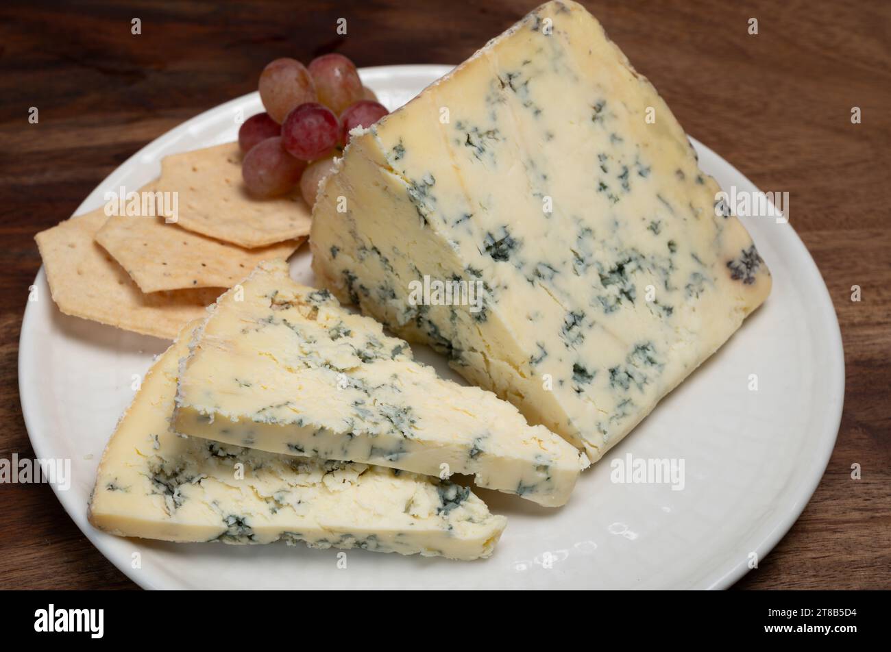 Cheese collection, English cow milk semi-soft, crumbly old stilton blue ...
