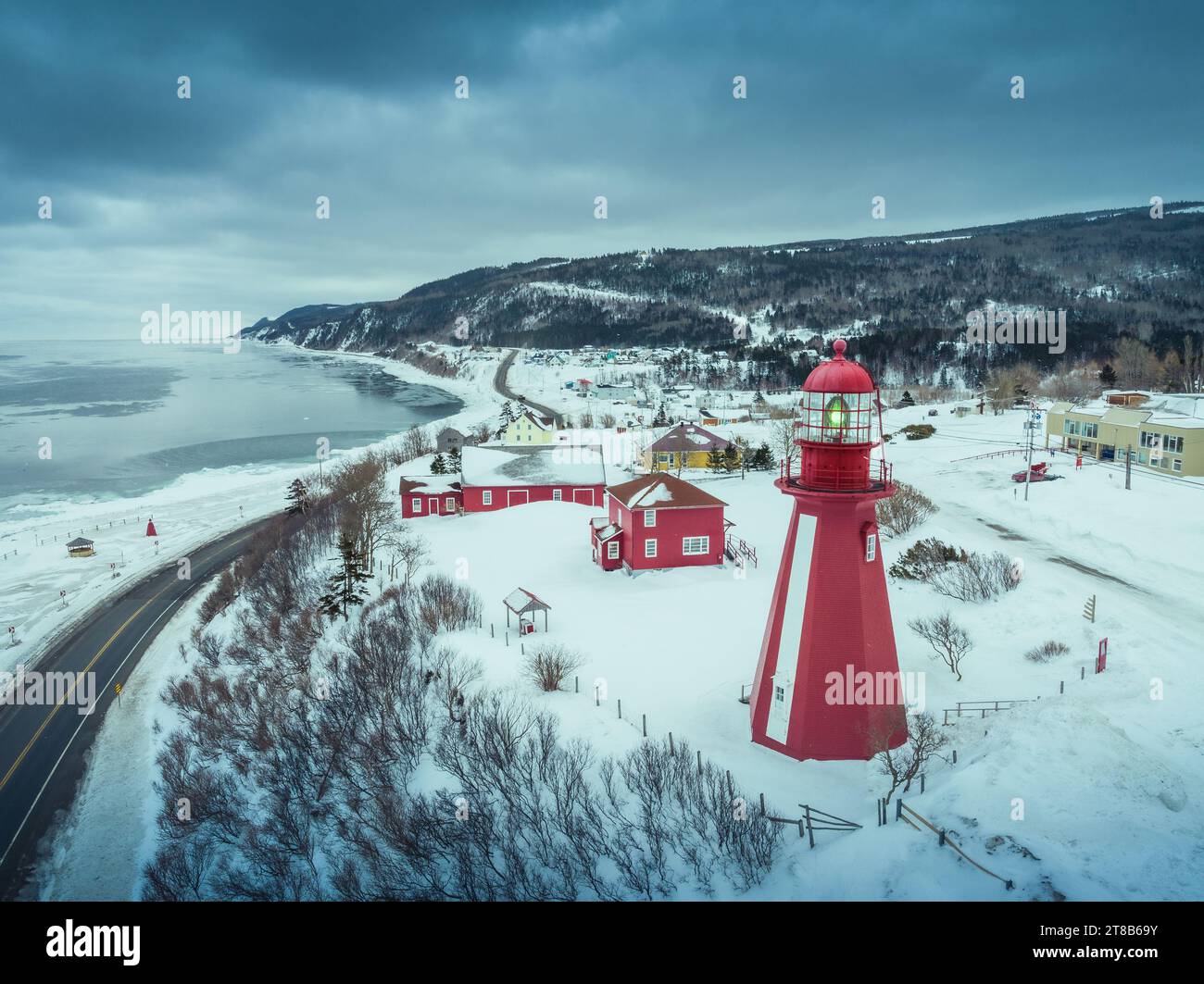 La Martre Lighthouse at Gaspesie Peninsula in Quebec Stock Photo - Alamy
