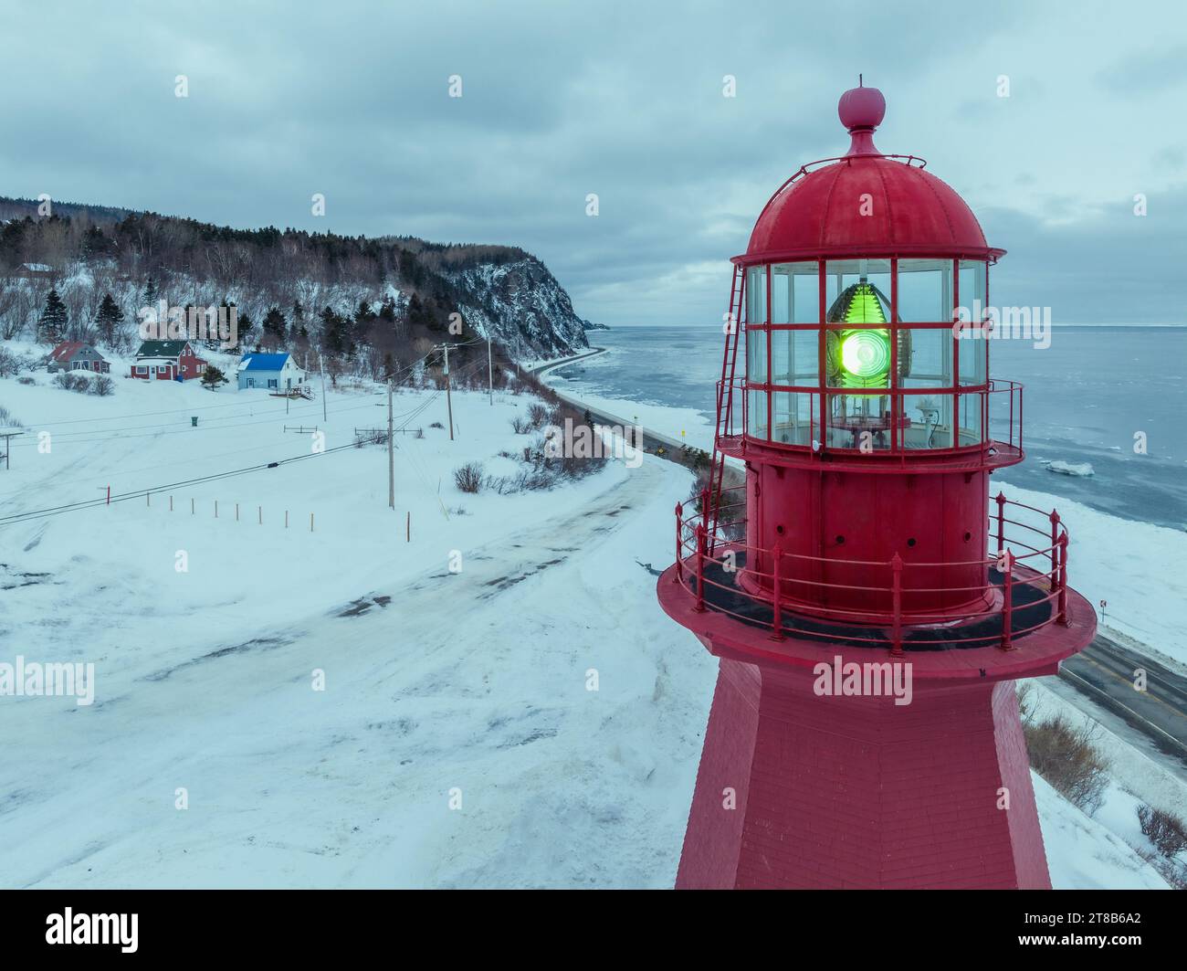 La Martre Lighthouse at Gaspesie Peninsula in Quebec Stock Photo - Alamy