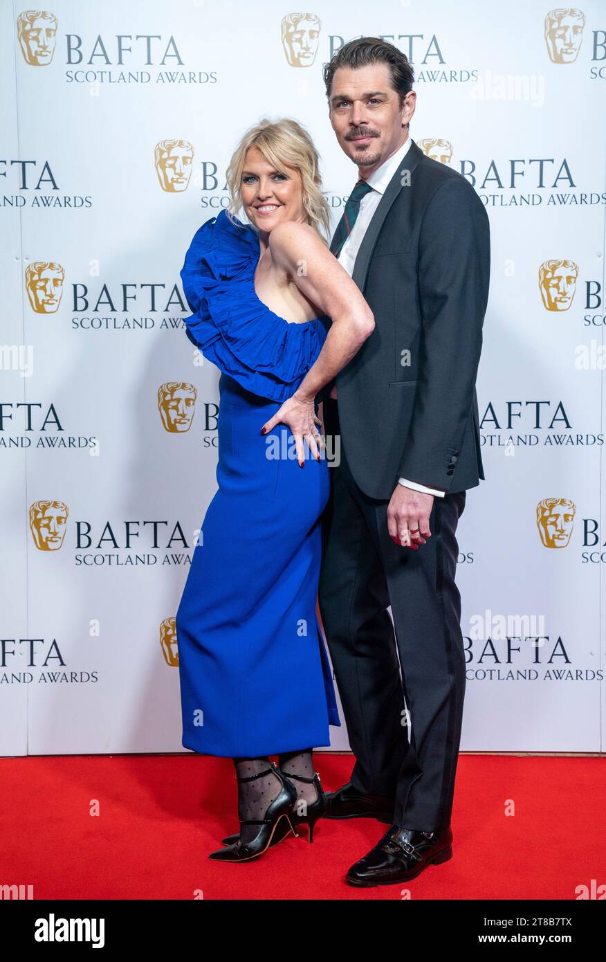 Ashley Jensen with husband Kenny Doughty on the red carpet at the Bafta ...