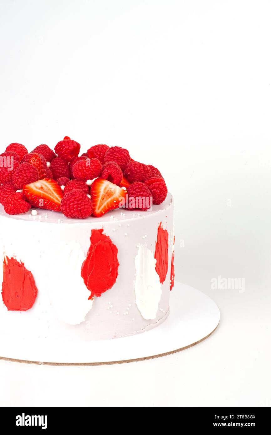 very tasty cake with strawberries Stock Photo - Alamy