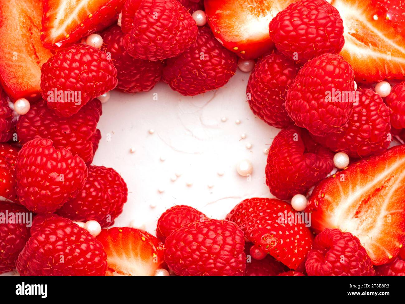 very tasty cake with strawberries Stock Photo - Alamy