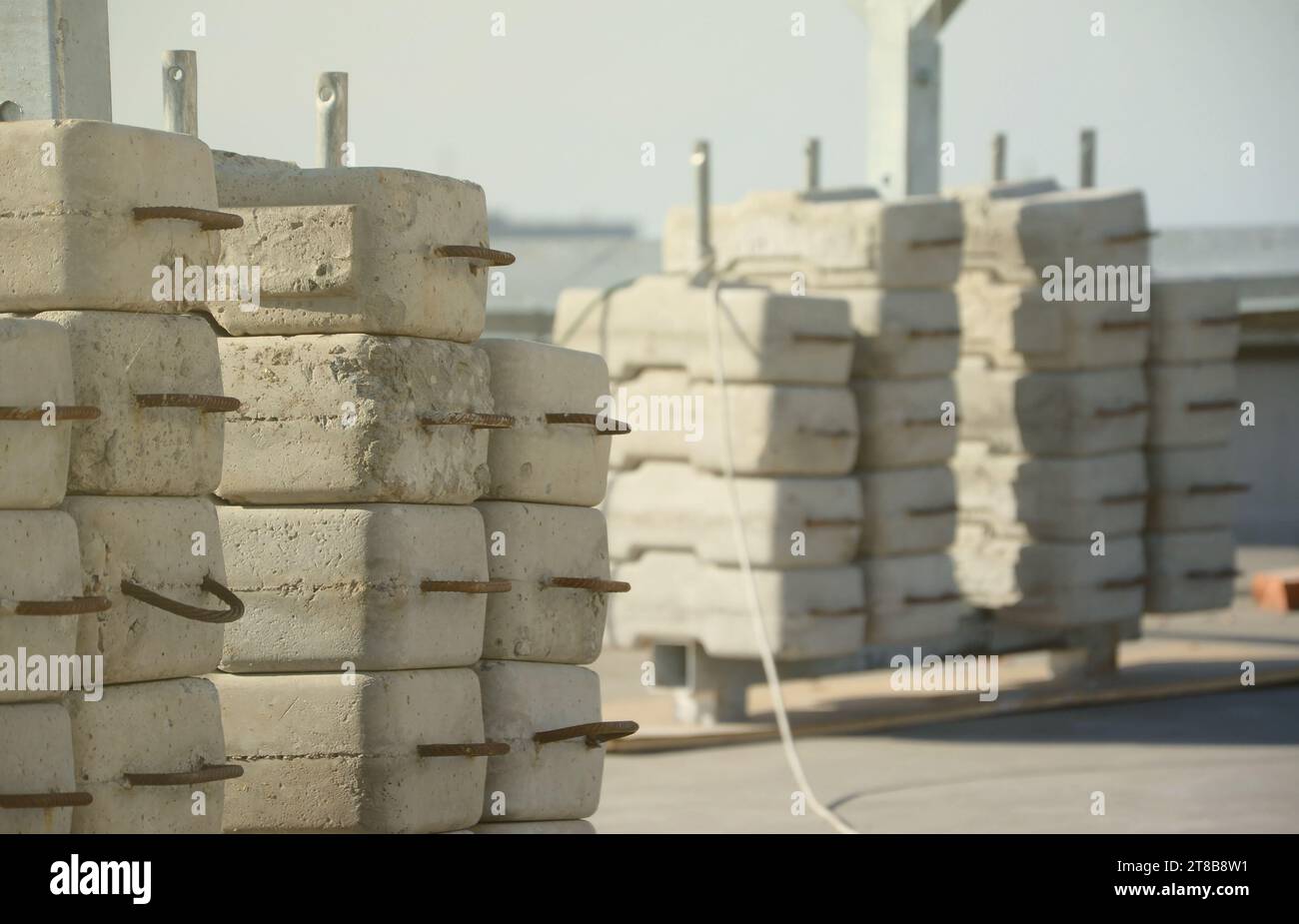 Counter weight or weight balance concrete blocks or bricks as part of ...