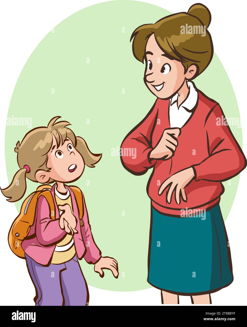 mother and kids to talk cartoon vector Stock Vector Image & Art - Alamy