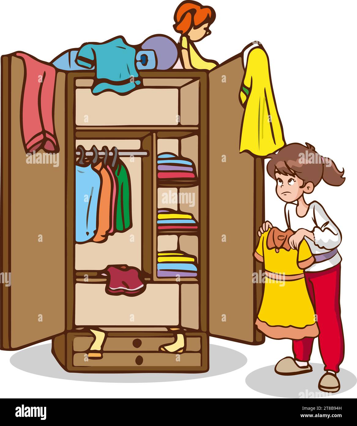 messy wardrobe child cartoon vector Stock Vector Image & Art - Alamy