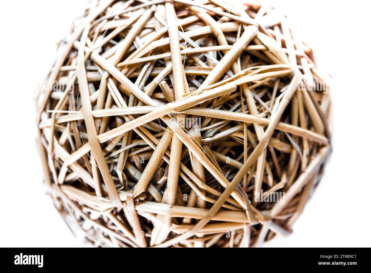Woven wicker ball isolated on white background Stock Photo - Alamy