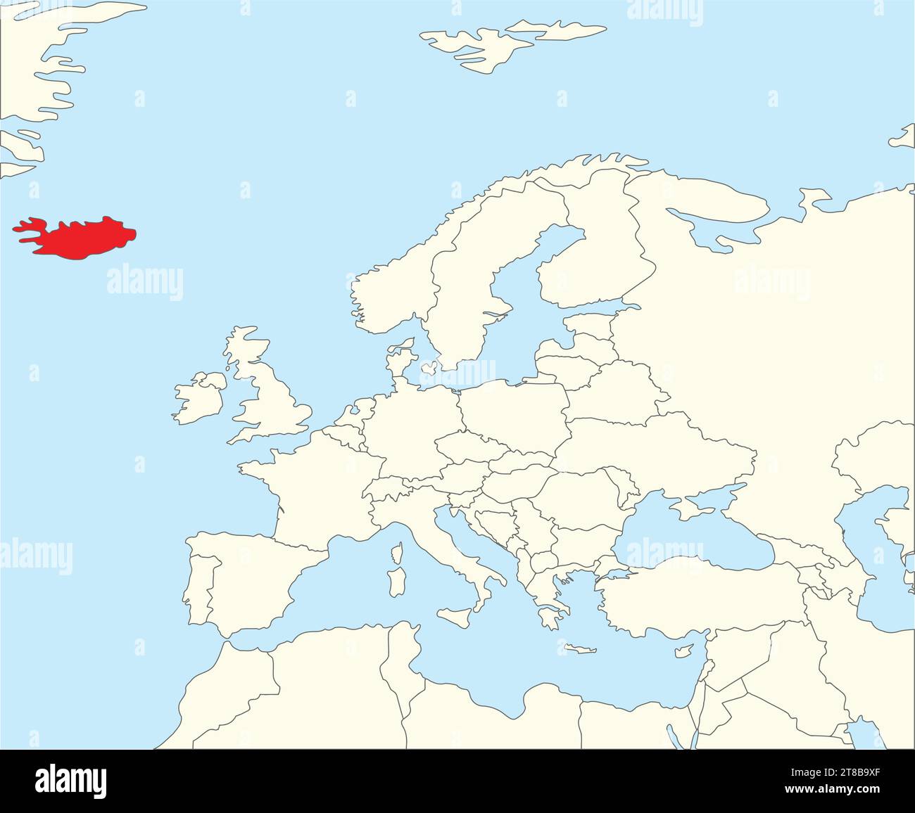 Location map of the REPUBLIC OF ICELAND, EUROPE Stock Vector Image ...