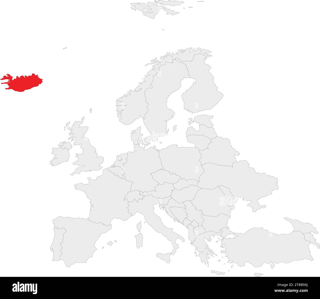 Location map of the REPUBLIC OF ICELAND, EUROPE Stock Vector Image ...