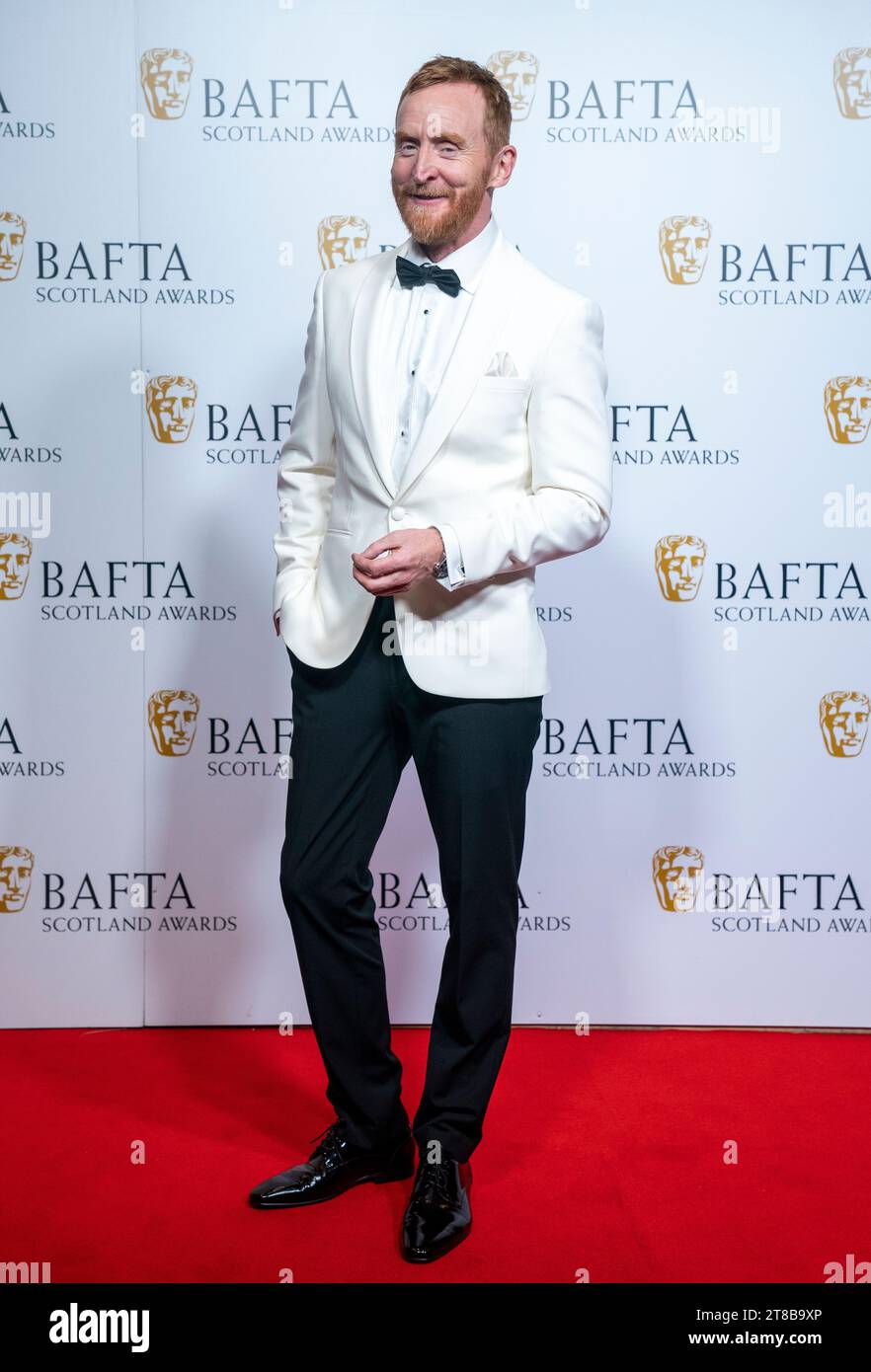 Actor Tony Curran on the red carpet at the Bafta Scotland award ...