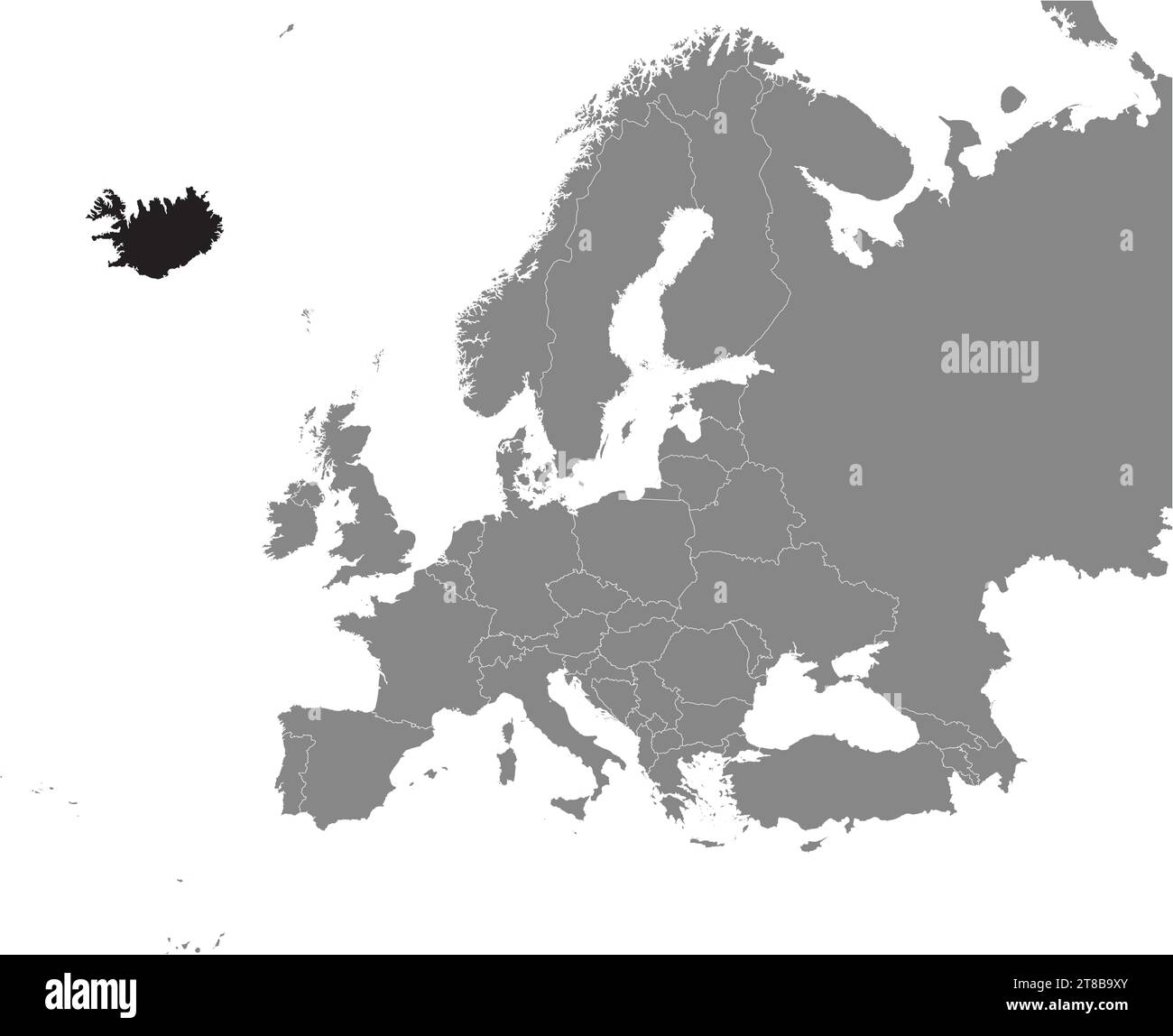 Location map of the REPUBLIC OF ICELAND, EUROPE Stock Vector Image ...
