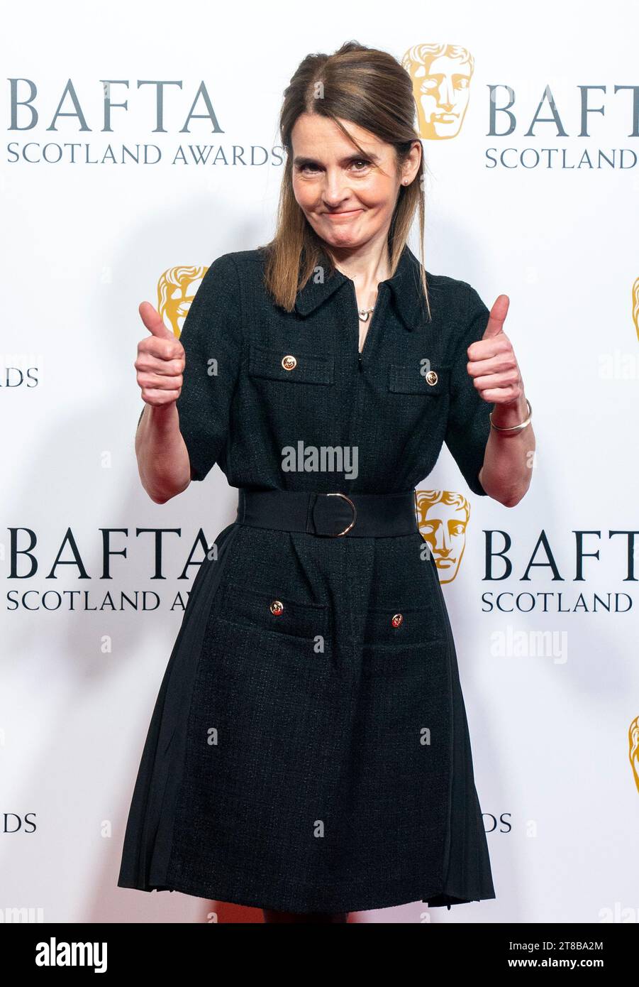 Actor Shirley Henderson on the red carpet at the Bafta Scotland award ...