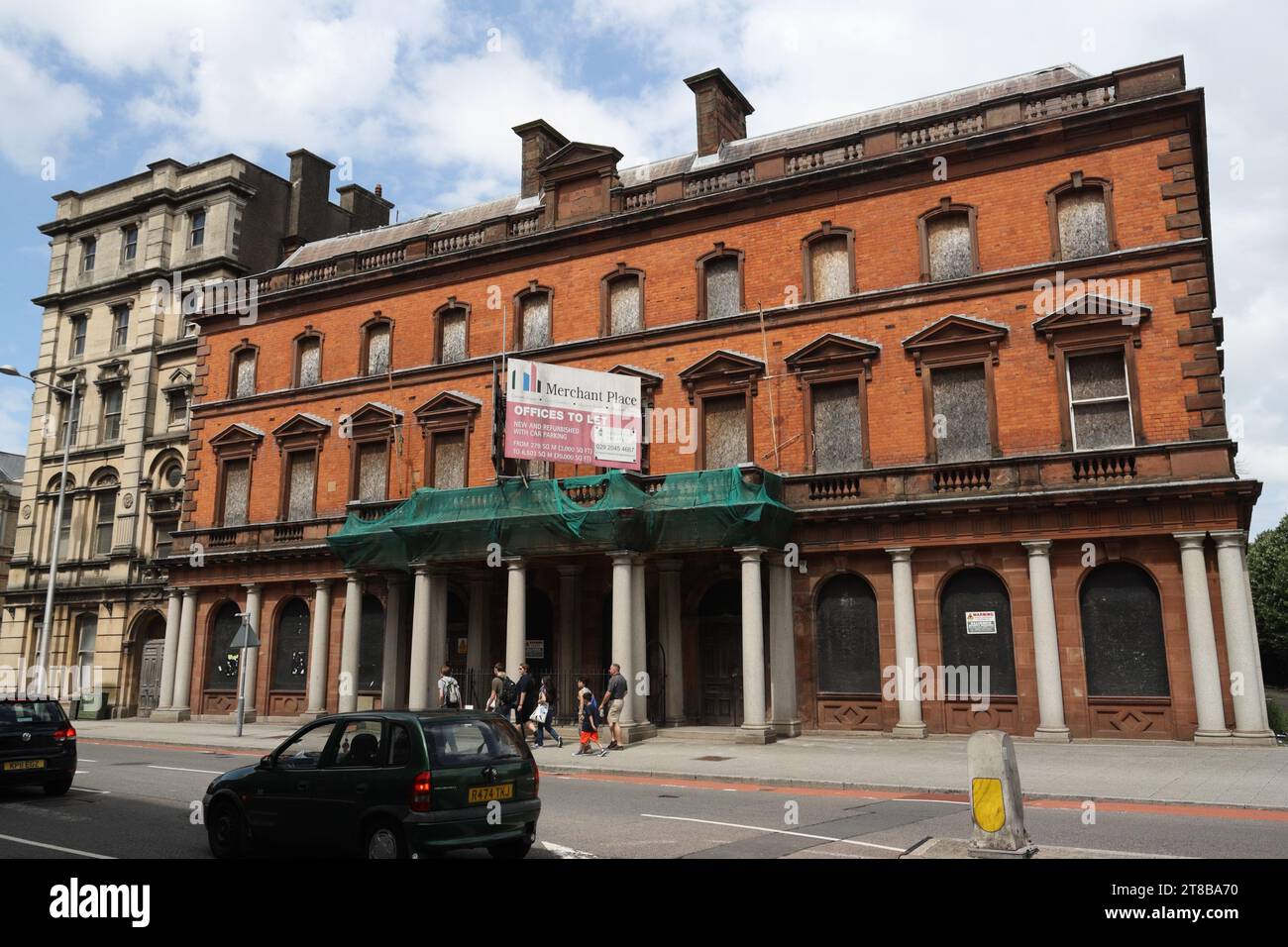 The Merchant Place building awaiting restoration Cardiff Bay Wales UK ...