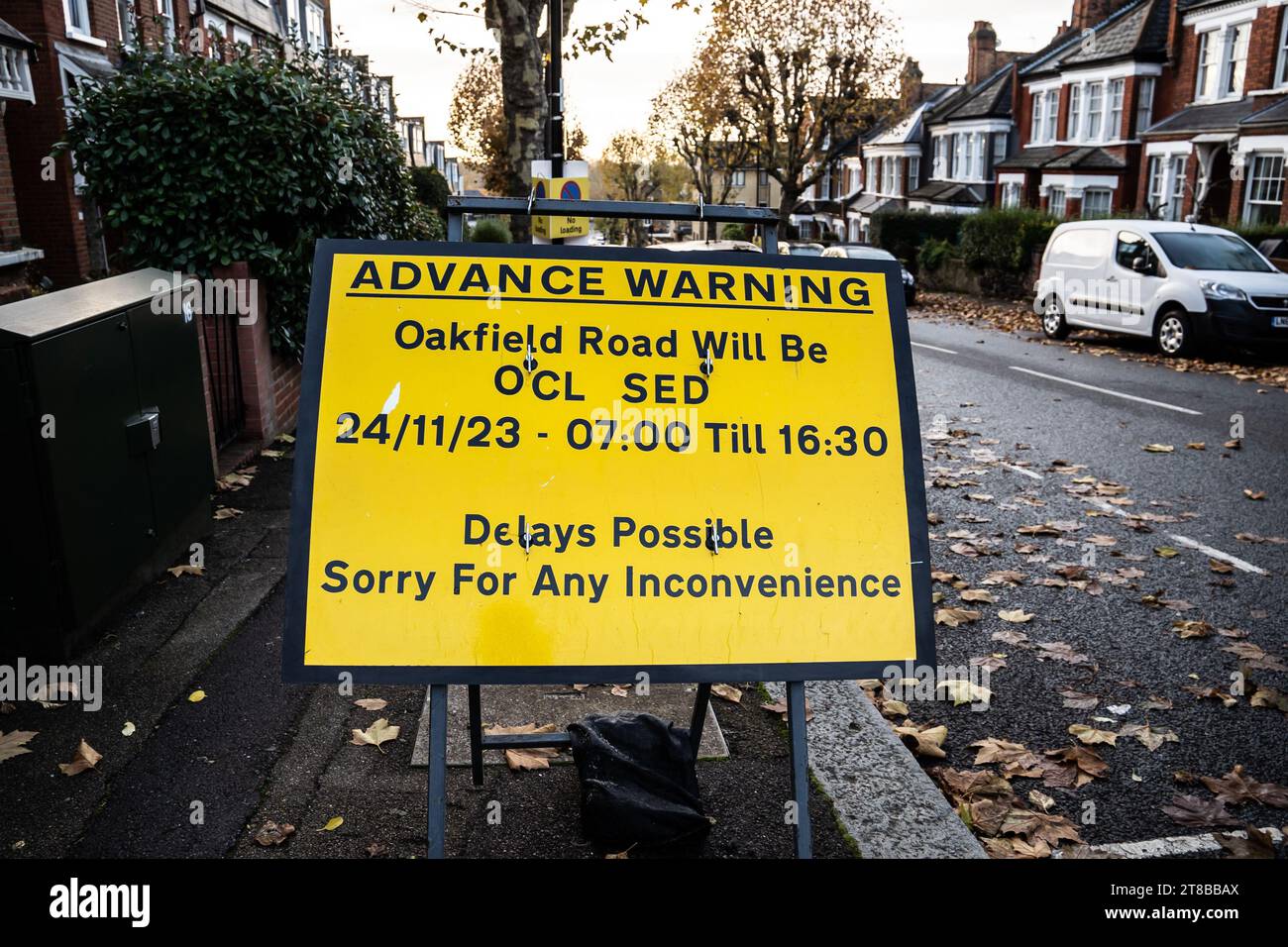 London, England, UK. 19th Nov, 2023. Haringey Council warning residents ...