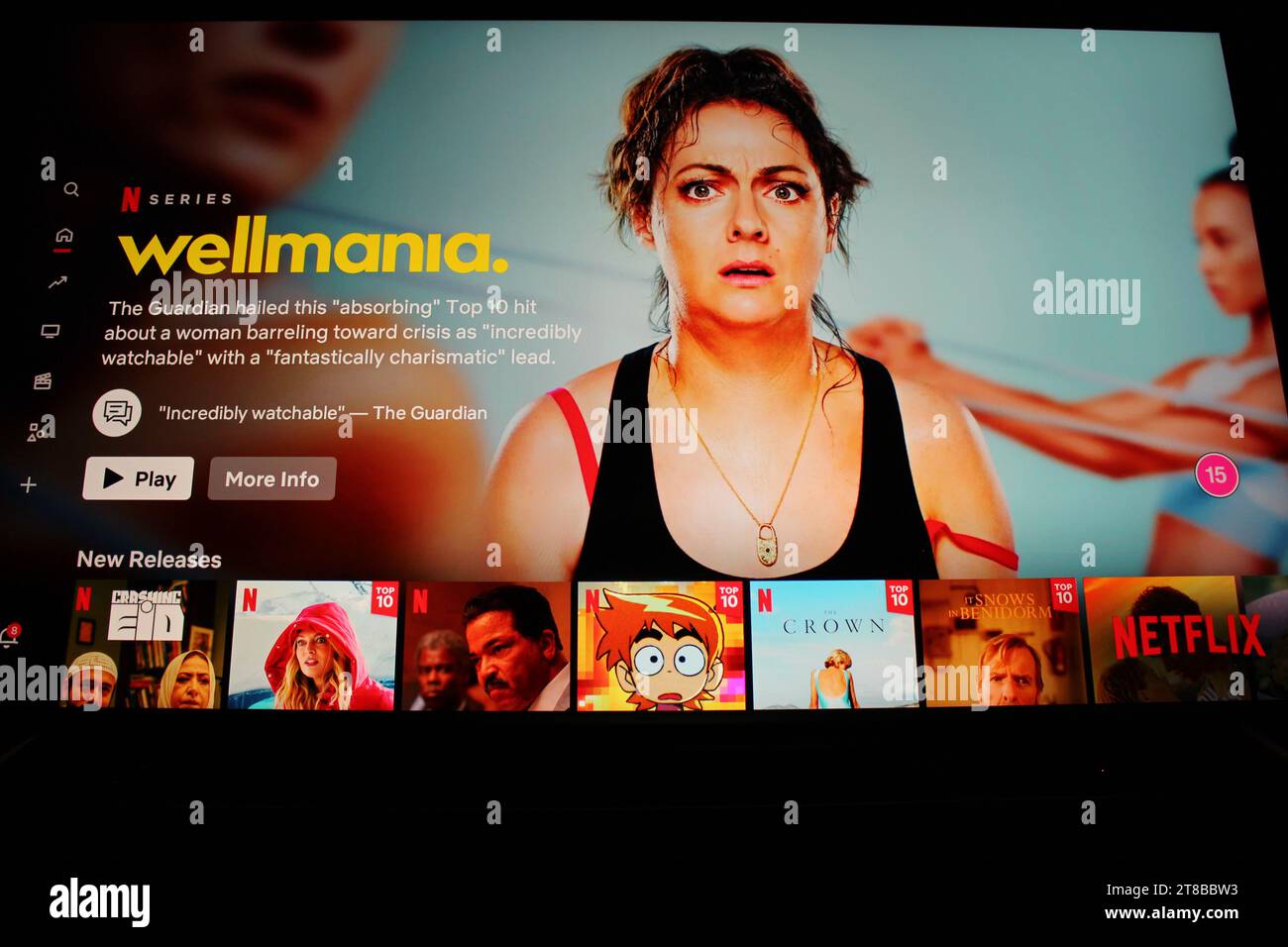 Wellmania on the Netflix tv app screen Stock Photo - Alamy