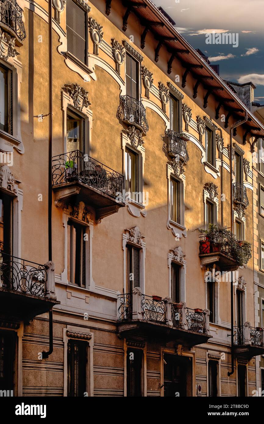 Italy Piedmont Turin San Salvario neighborhood liberty architecture ...