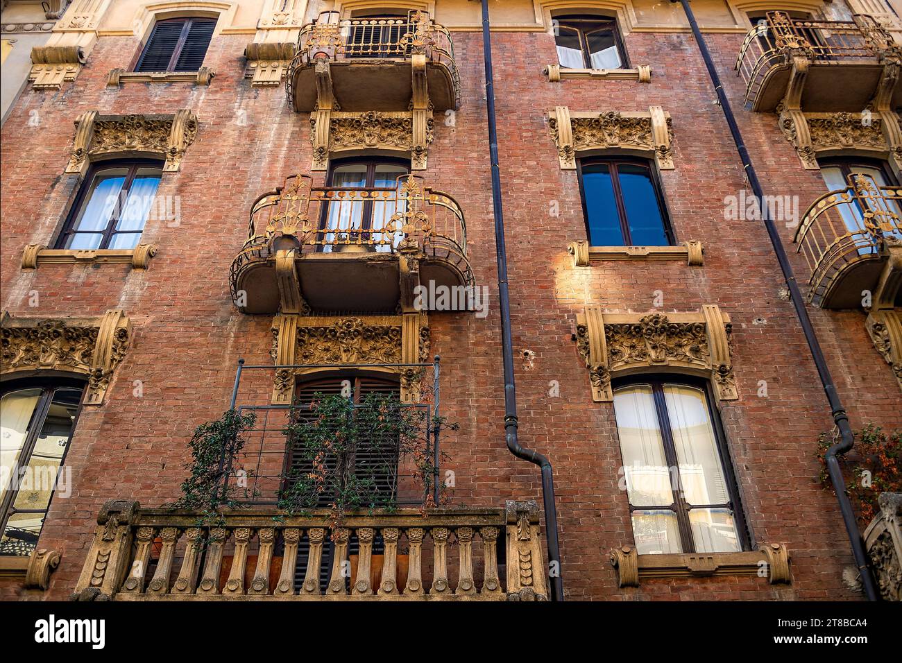 Italy Piedmont Turin San Salvario neighborhood liberty architecture ...
