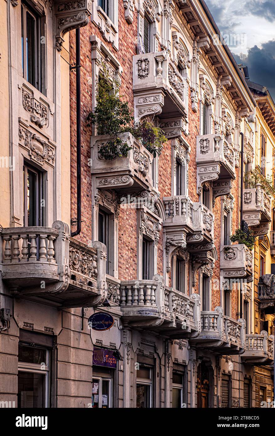 Italy Piedmont Turin San Salvario neighborhood liberty architecture ...