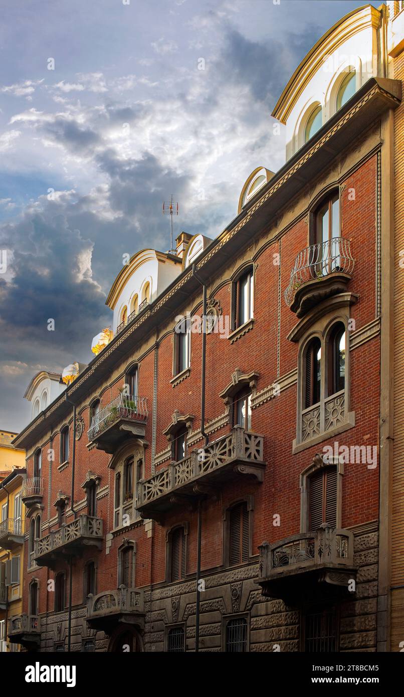 Italy Piedmont Turin San Salvario neighborhood liberty architecture ...