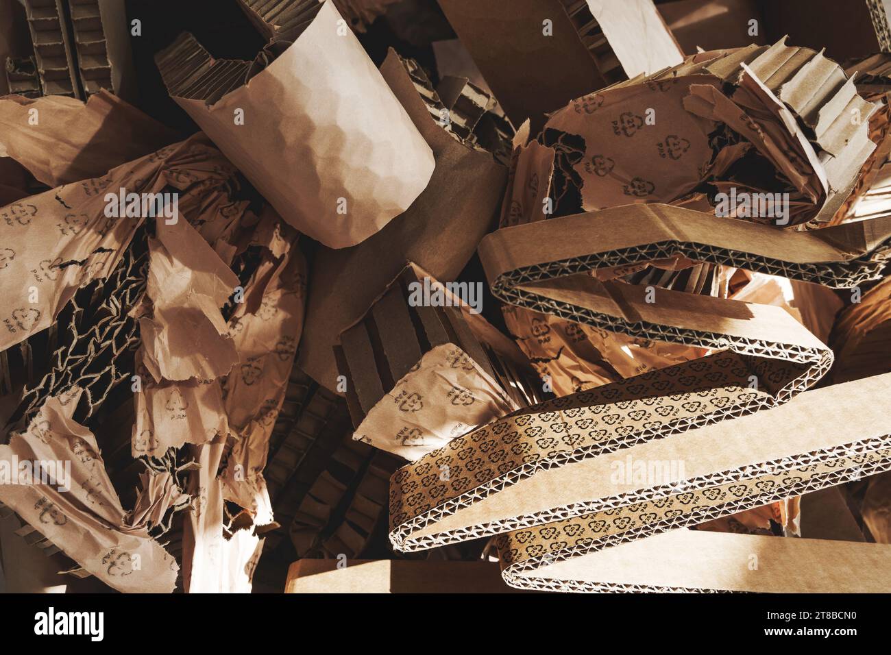 Closeup shot of pile of Cardboard Waste. Concepts of Paper Recycling ...