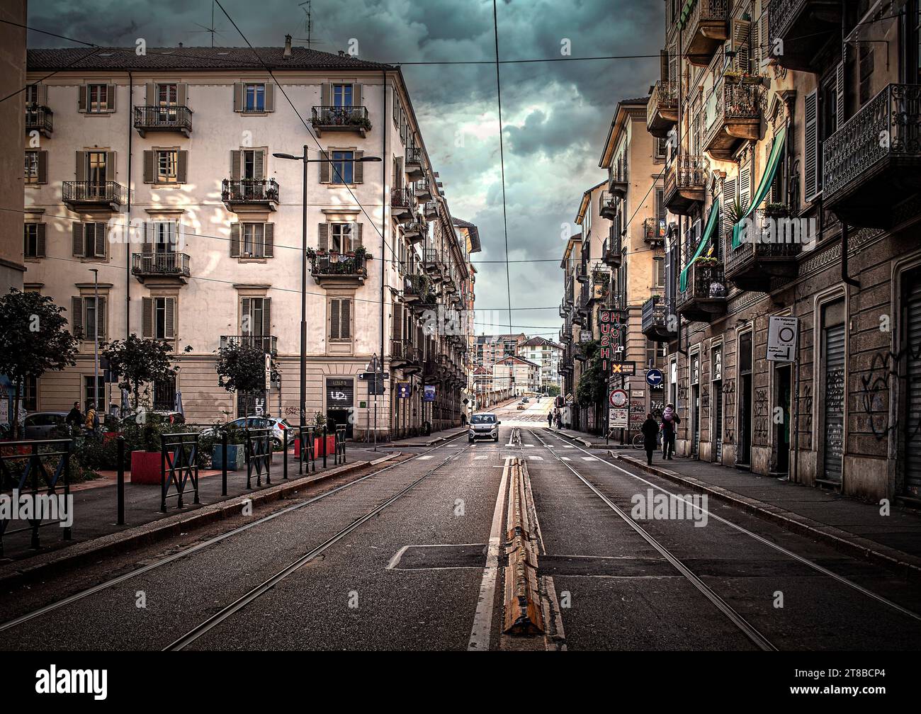 Italy Piedmont Turin San Salvario - Via Valperga Caluso Stock Photo - Alamy
