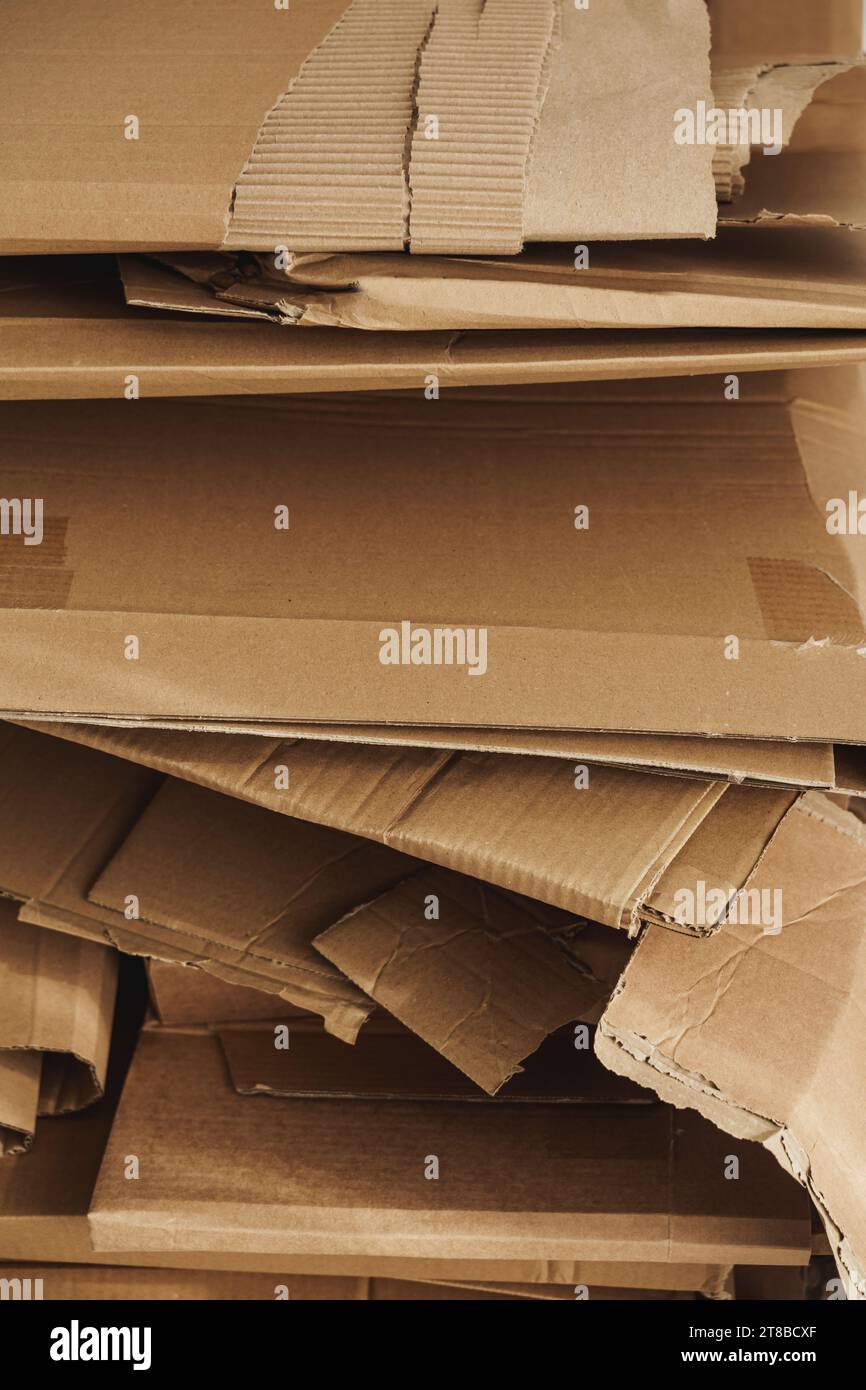 Stack of Cardboard Waste. Concepts of Paper Recycling and Waste Sorting ...
