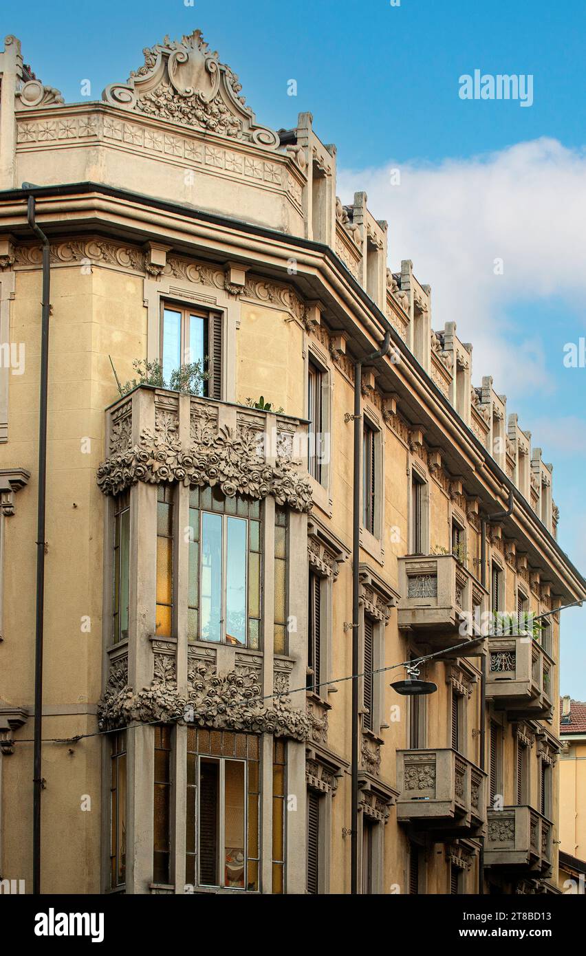 Italy Piedmont Turin San Salvario neighborhood liberty architecture ...