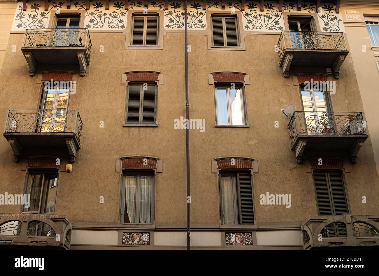 Italy Piedmont Turin San Salvario neighborhood liberty architecture ...