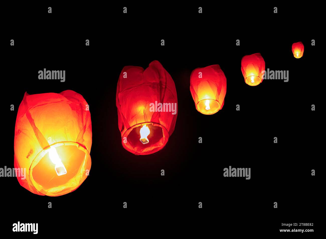 A sky lantern also known as Kongmíng lantern or Chinese lantern Stock ...