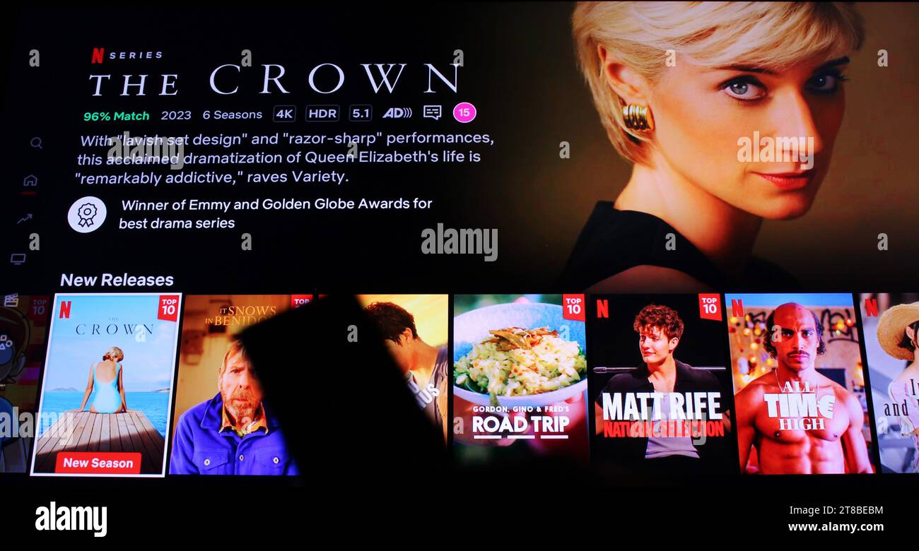 Netflix application on tv screen highlighting the Netflix television ...