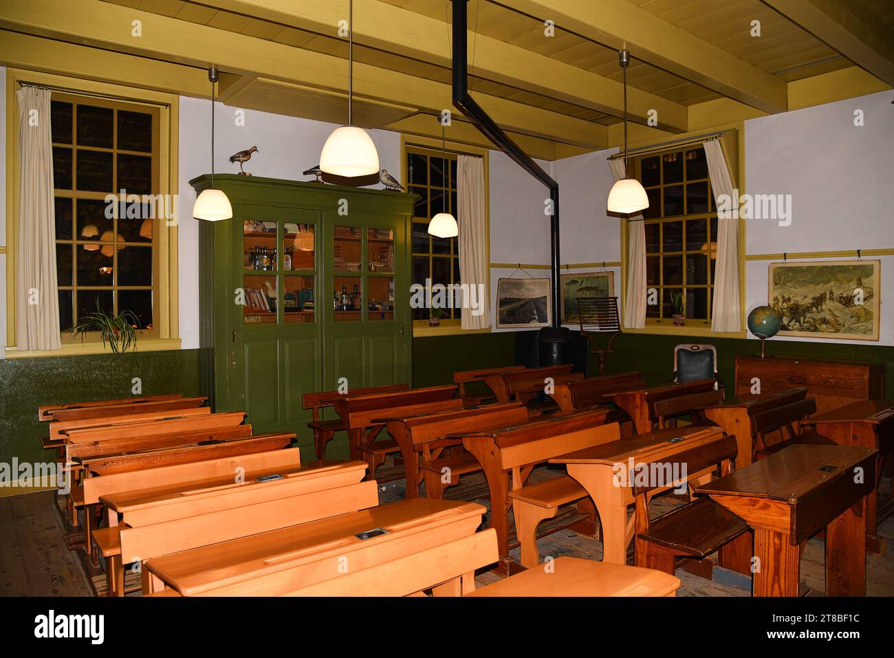 Enkhuizen, Netherlands. October 28, 2023. An old classroom of a Dutch ...