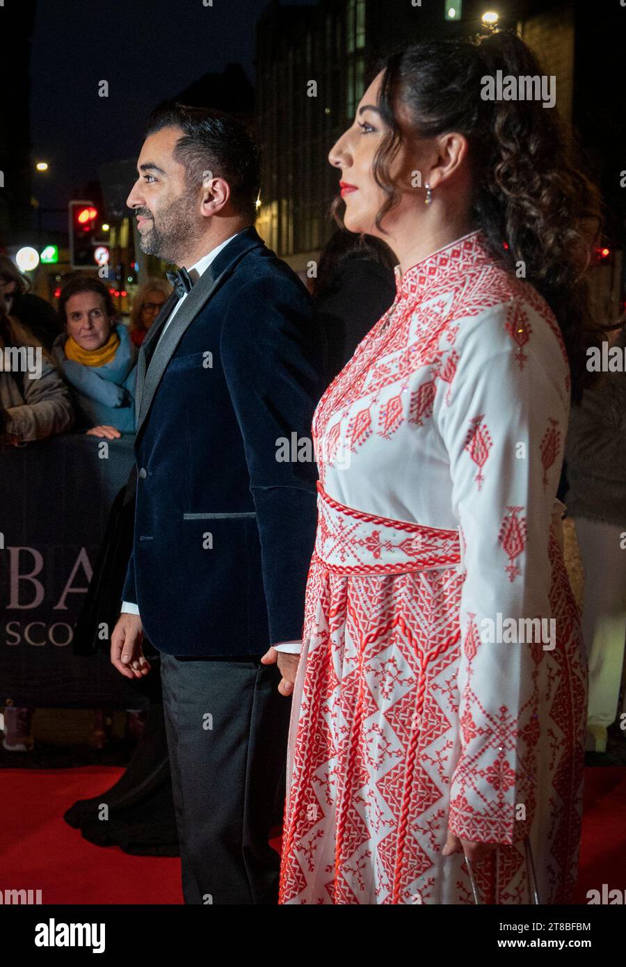 First Minister Humza Yousaf and wife Nadia El-Nakla on the red carpet ...