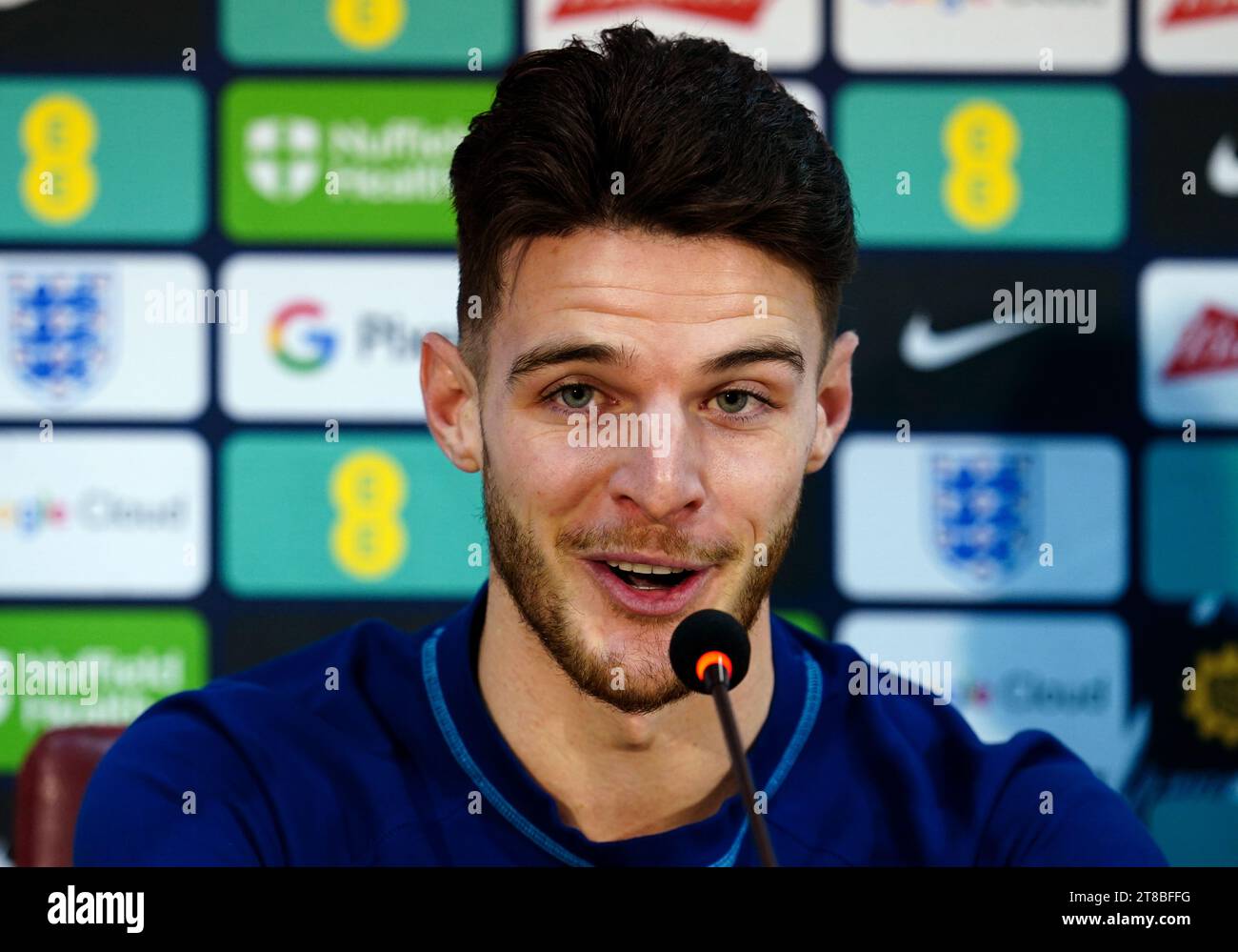 England's Declan Rice during a press conference at Todor Proeski ...