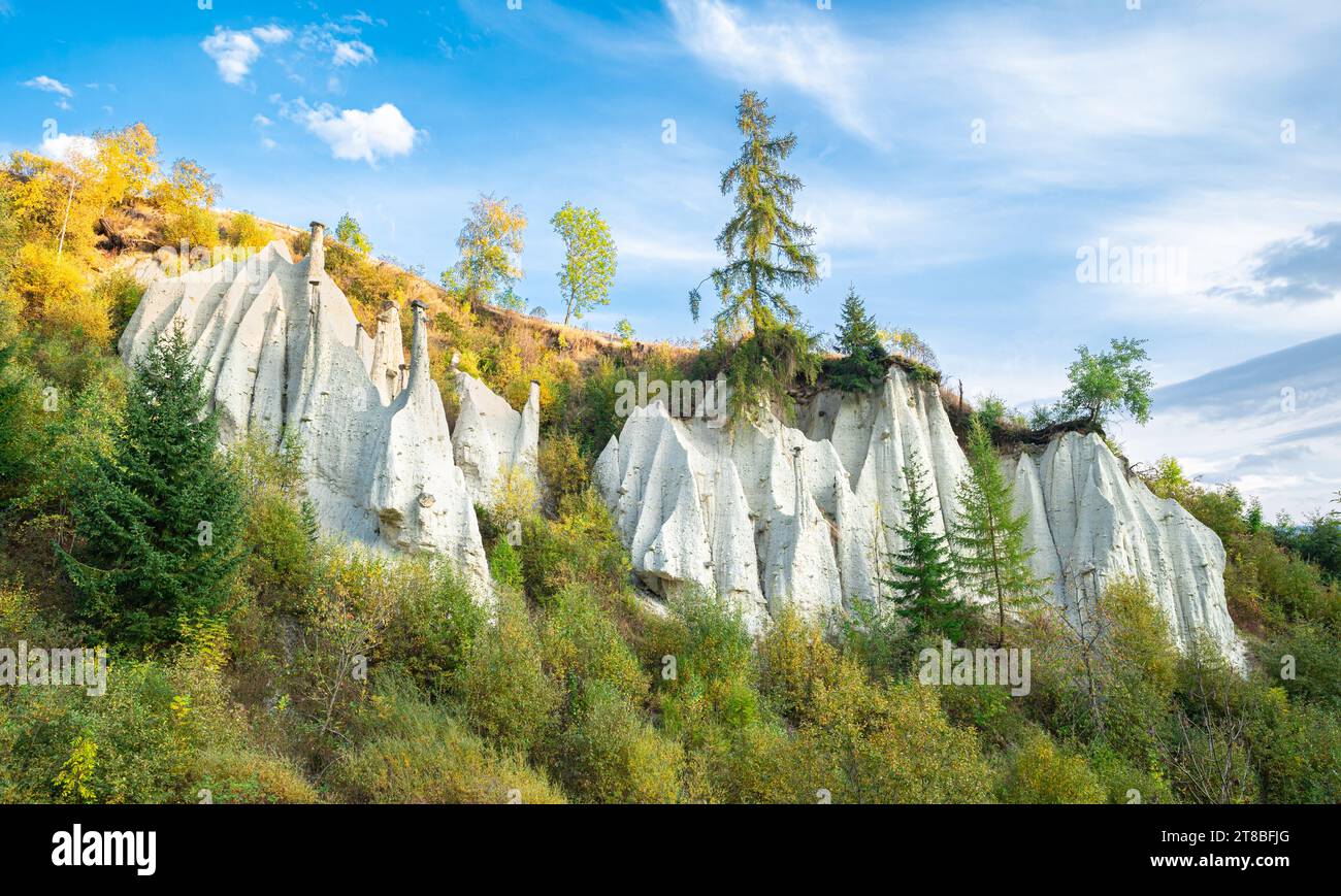 Stunning view of earth pyramids in the Italian Alps Stock Photo - Alamy