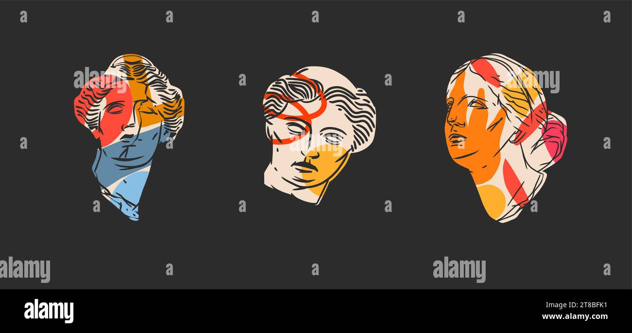 Hand drawn vector abstract outline,graphic,contemporary greek ancient ...