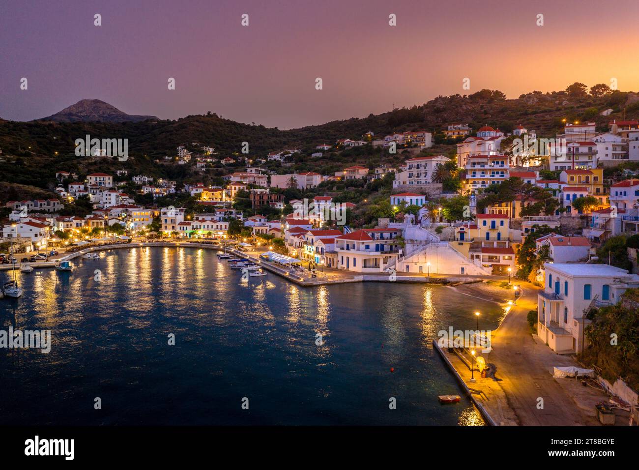 Traditional village of Evdilos, in Ikaria island, Greece Stock Photo ...