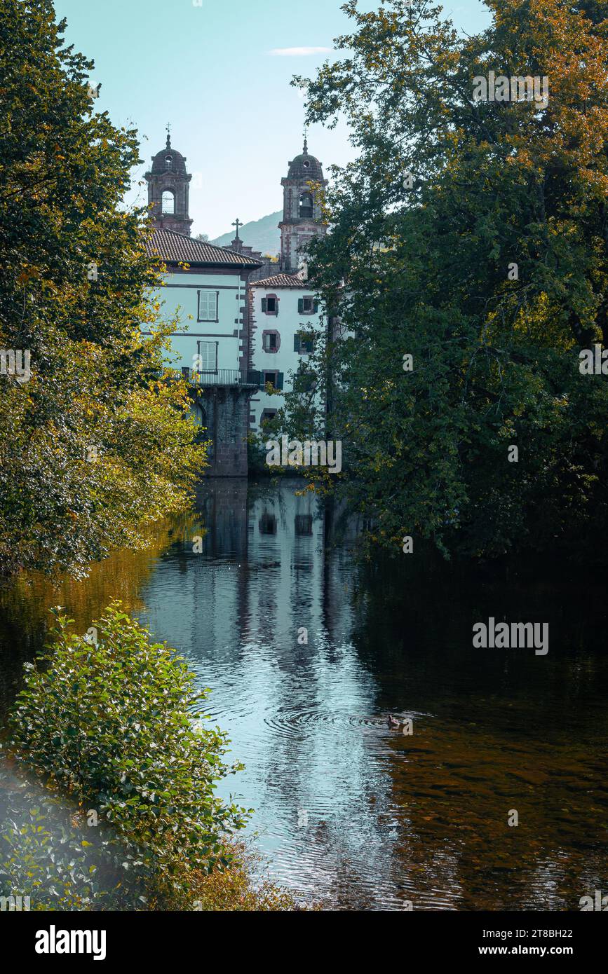 Views of Elizondo from the river. Navarre. Spain Stock Photo - Alamy